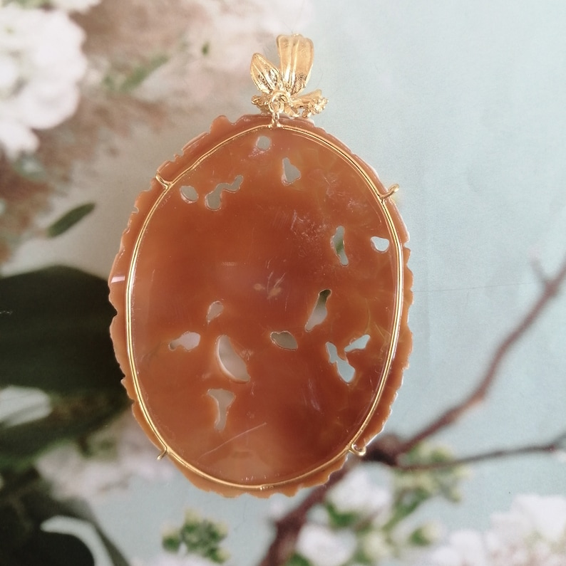 Large Flower Cameo - Etsy