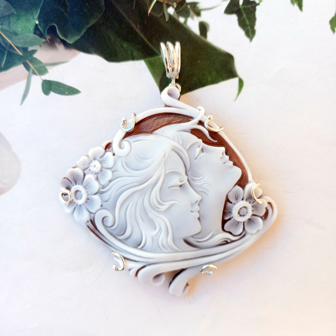 Large Cameo With Ladies Profiles. - Etsy