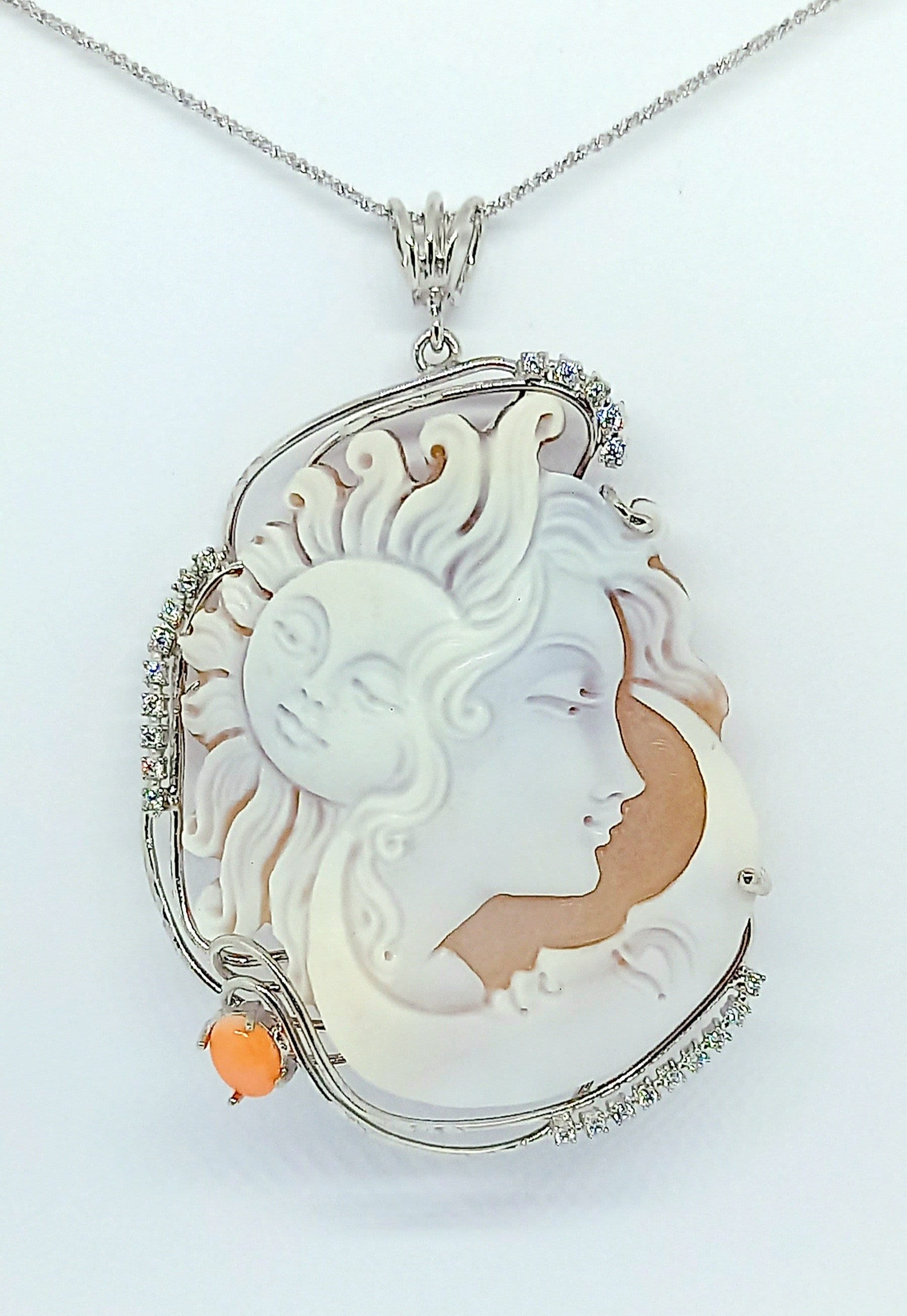 Cameo With Sun and Moon - Etsy