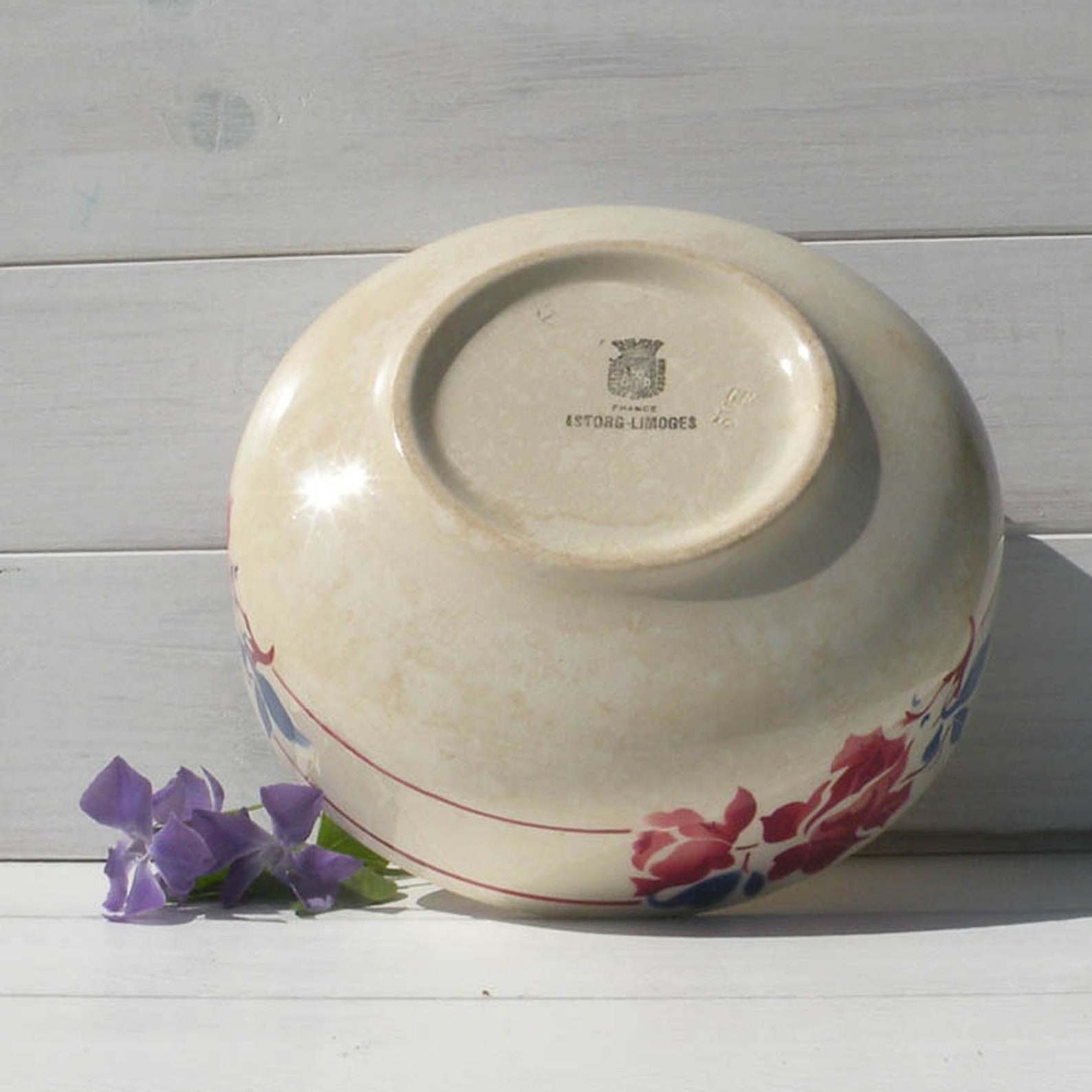 French Vintage Decorative Fruit Bowl With Floral Transfer - Etsy