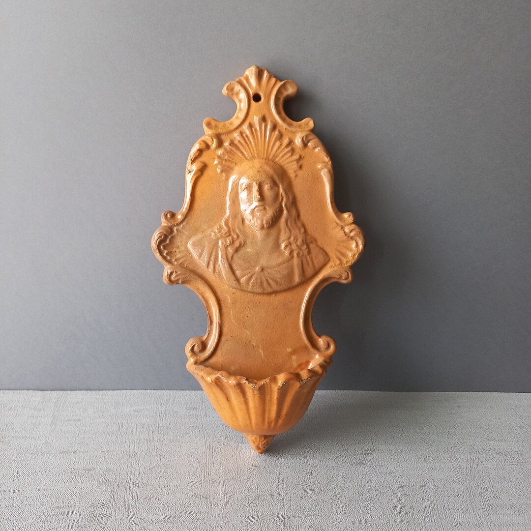 Vintage Holy Water Font, French Antique Stoup, Wall Hanging Benitier - Etsy