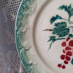 Pair Antique Ironstone Red Berry Plates With Fruit Patterns, French ...