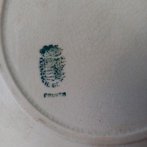 Pair Antique Ironstone Red Berry Plates With Fruit Patterns, French ...