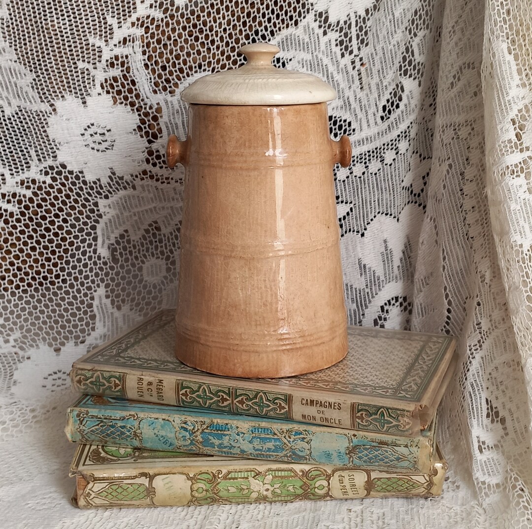 Tea-stained White Ironstone Pot From France, Small Antique Vase - Etsy