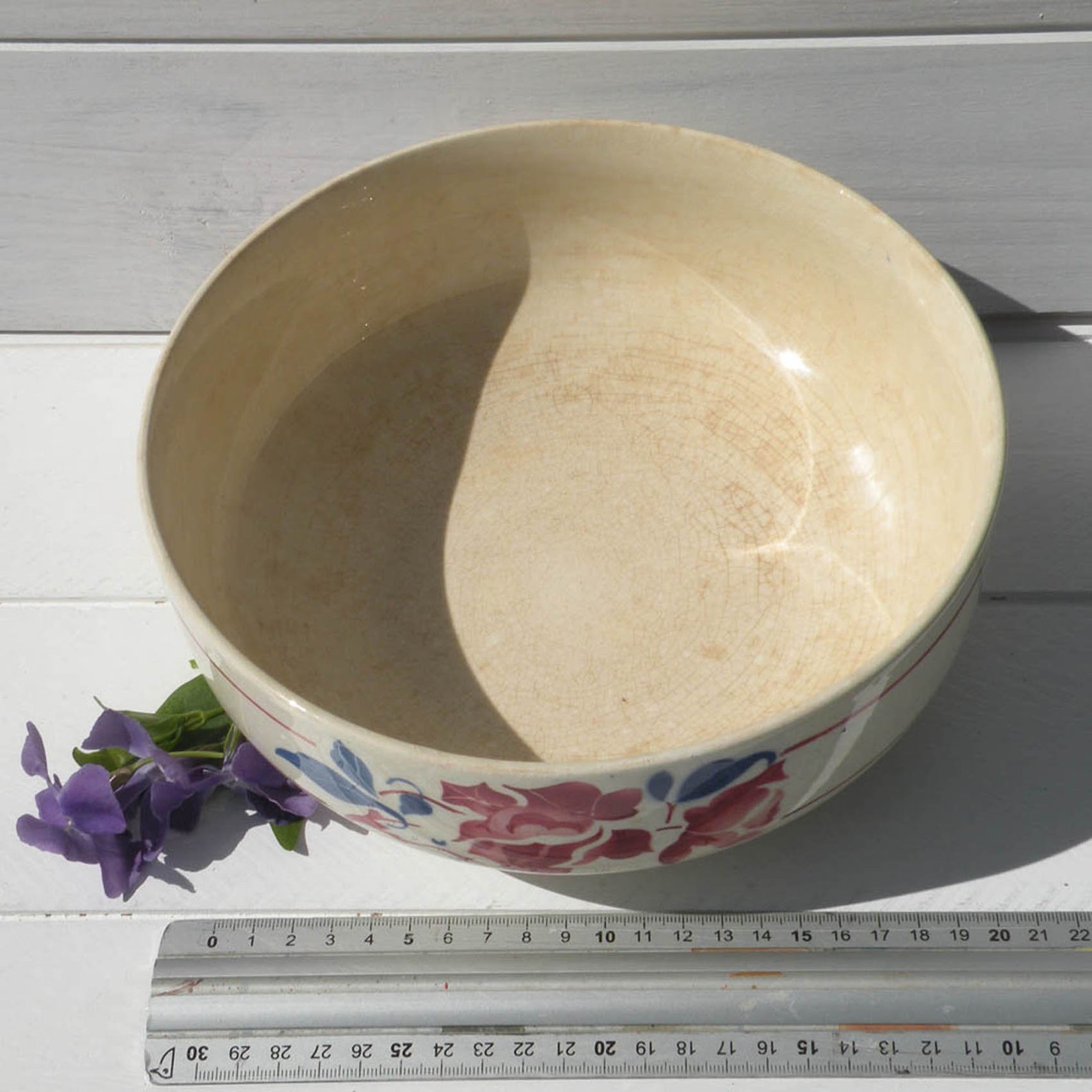 French Vintage Decorative Fruit Bowl With Floral Transfer - Etsy