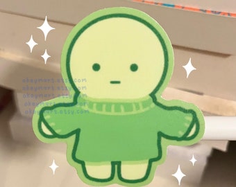 Cute Little Green Guy Peeker Sticker | 5" Peeker | Car Sticker ...