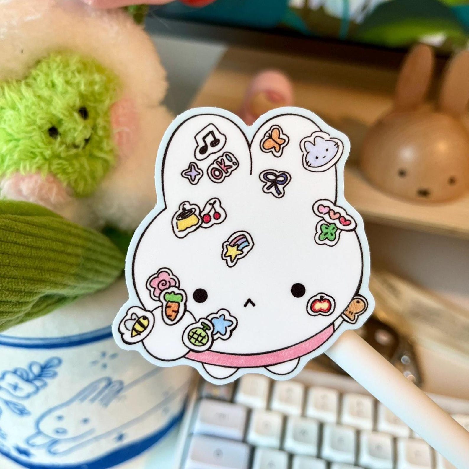 Bunny Sticker Face | 2.5 Inch Cute Waterproof Matte Vinyl Sticker - Etsy