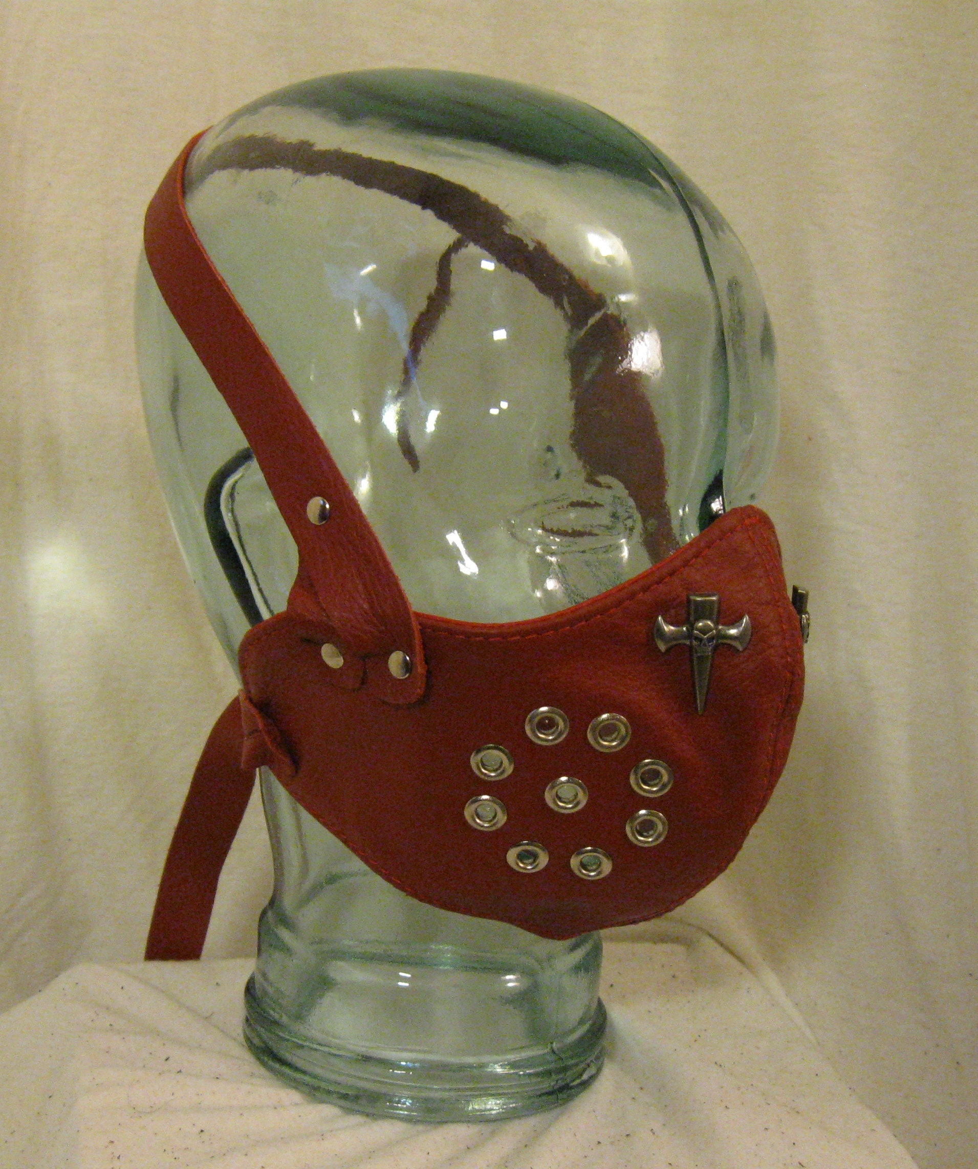 Red Leather Motorcycle Mask or Muzzle - Etsy