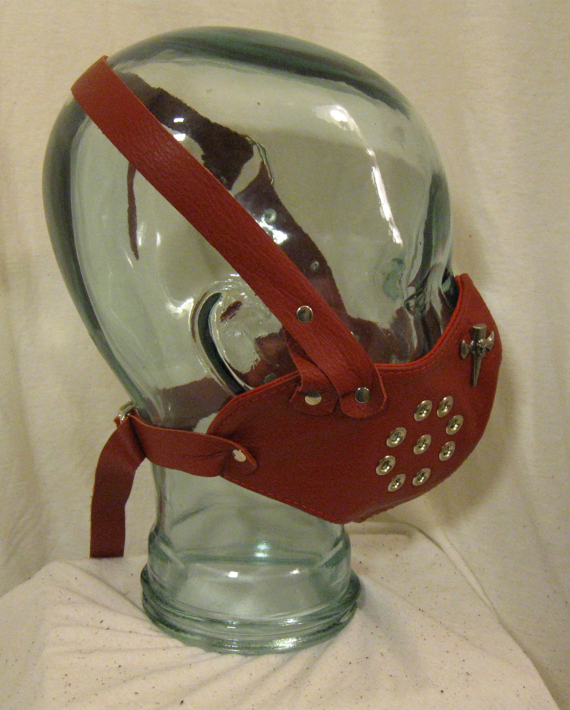 Red Leather Motorcycle Mask or Muzzle - Etsy
