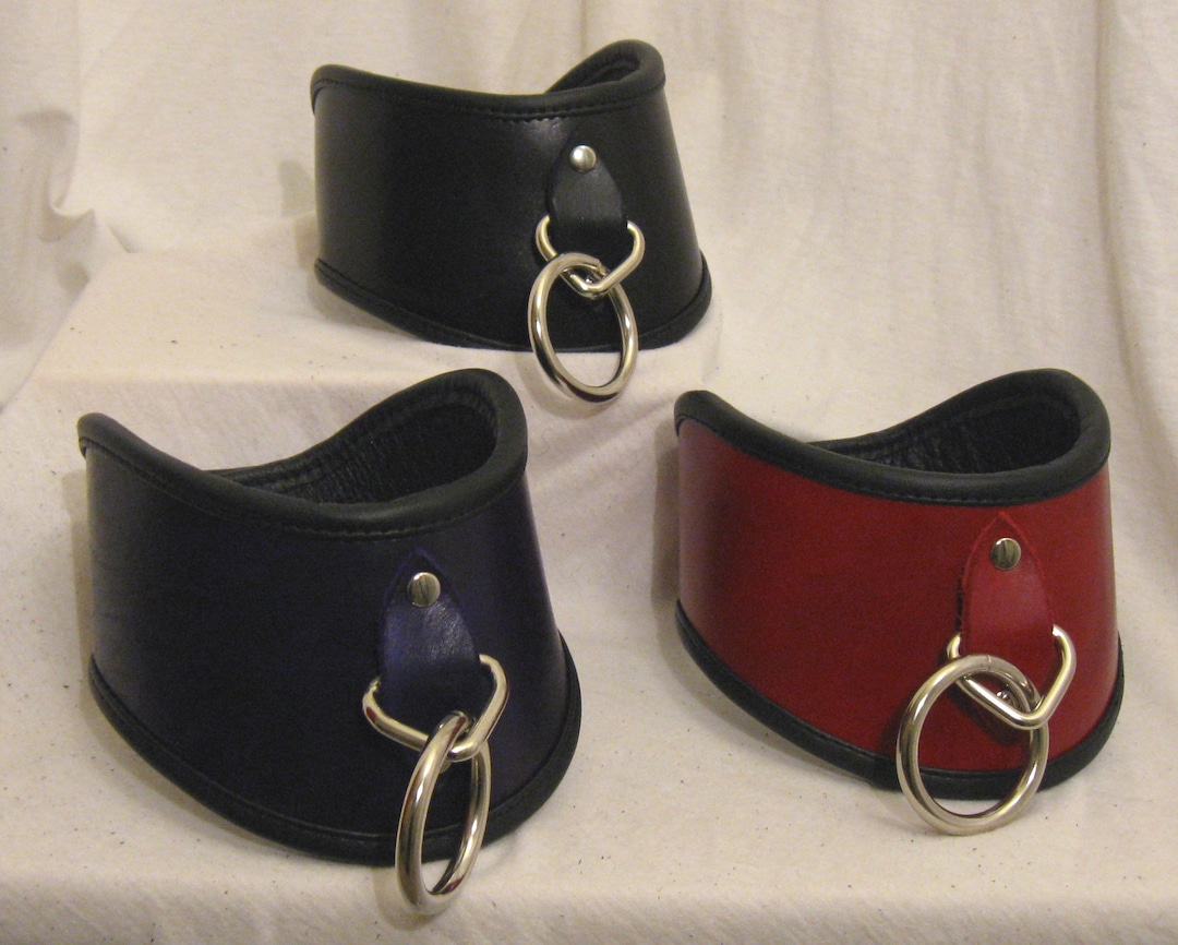 Hand-dyed 3" Locking Severe Posture Collar With Leather Backing and ...