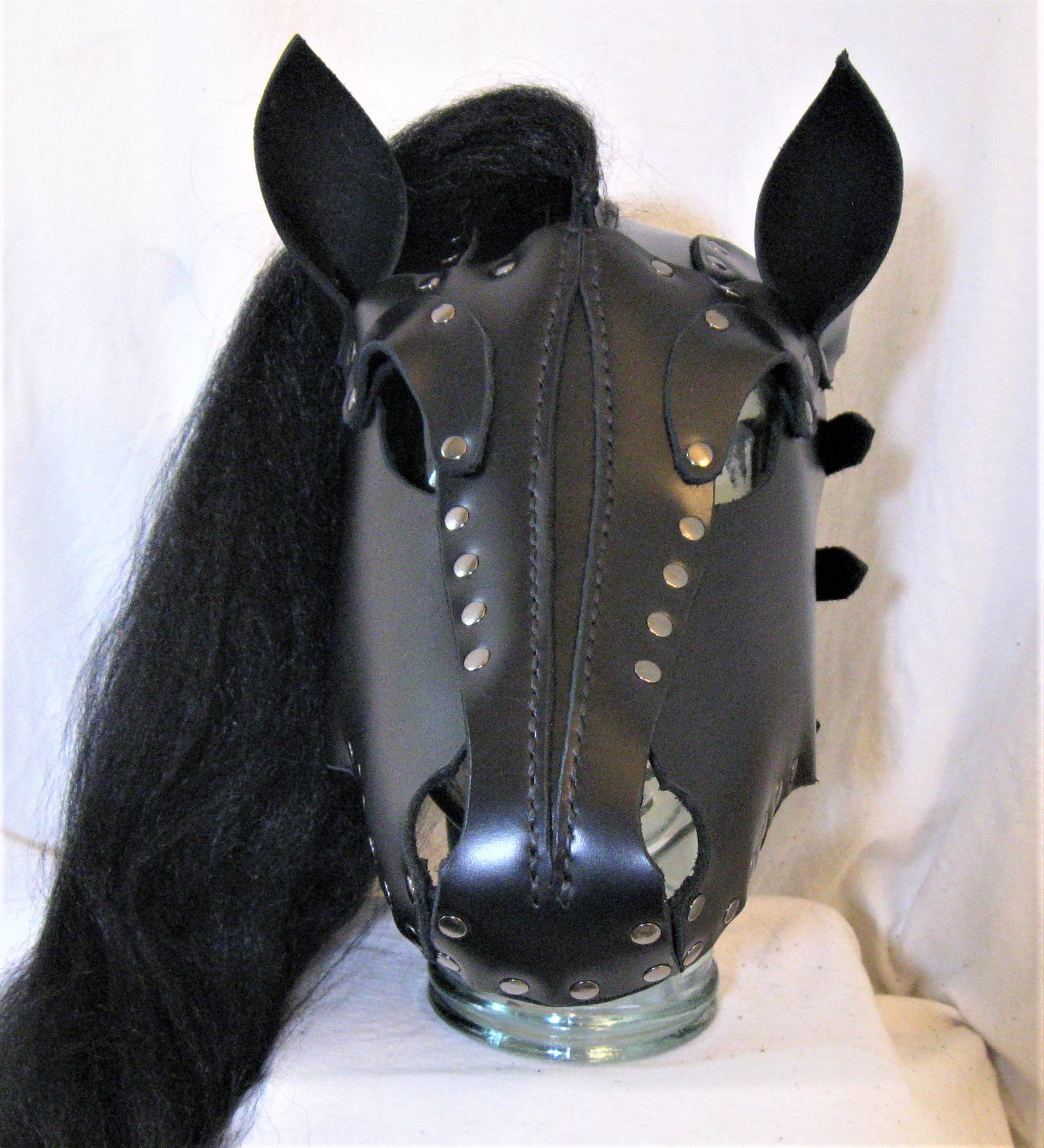 Hand Made Black Leather Pony Hood - Etsy
