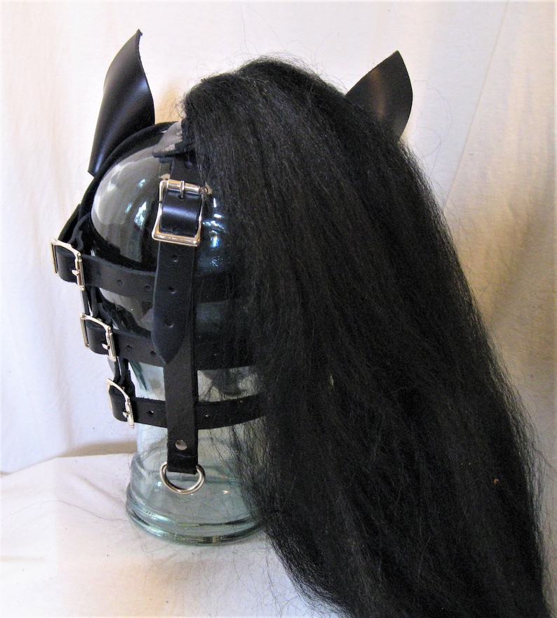 Hand Made Black Leather Pony Hood - Etsy