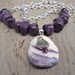 Wampum Shell Necklace With Purple Stone Nuggets Silver - Etsy
