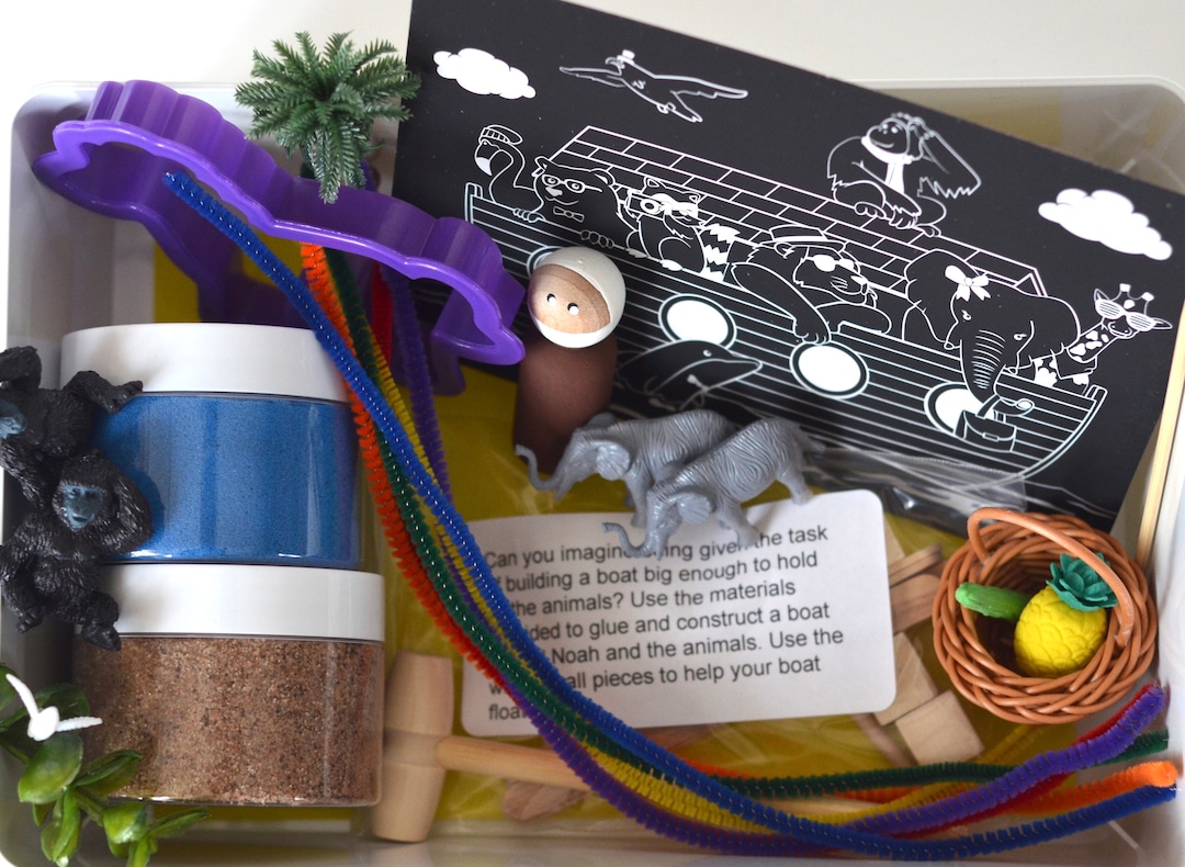Noah’s Ark, Bible Toy, Animal Play Kit, Loose Parts, STEM, Bible Craft ...