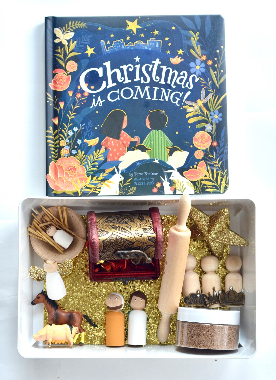 Nativity Sensory Kit and Book Play Homeschooling Kinetic Sand Bible ...