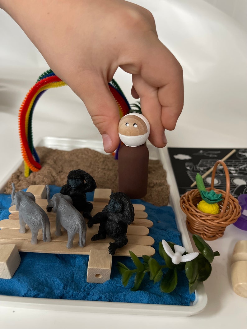 Noahs Ark, Bible Toy, Animal Play Kit, Loose Parts, STEM, Bible Craft ...
