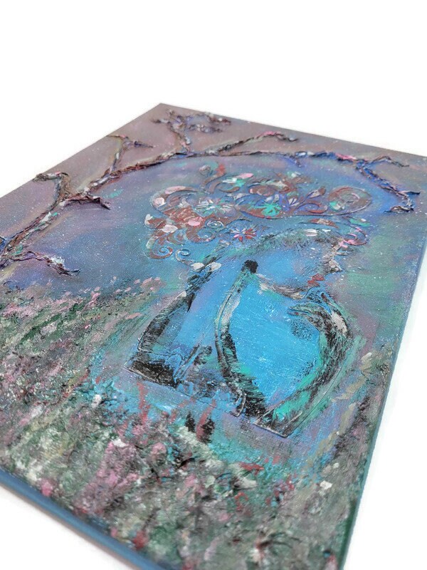 Textured Painting Pixie Fairy in A Enchanted Magical Forest, Original ...