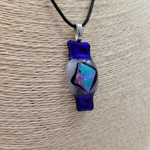 Necklace, Fused Glass Art Pendant, Dichroic Glass, Hippie, Bohemian ...