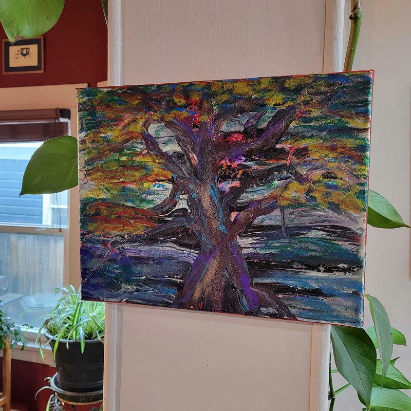 Tree of Knowledge Fluid Art Pour Painting, Abstract Tree of Life ...