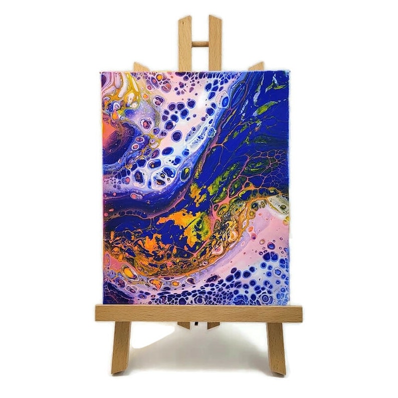 Acrylic Fluid Art Painting, Stretched Canvas, Original 8x10, Abstract ...