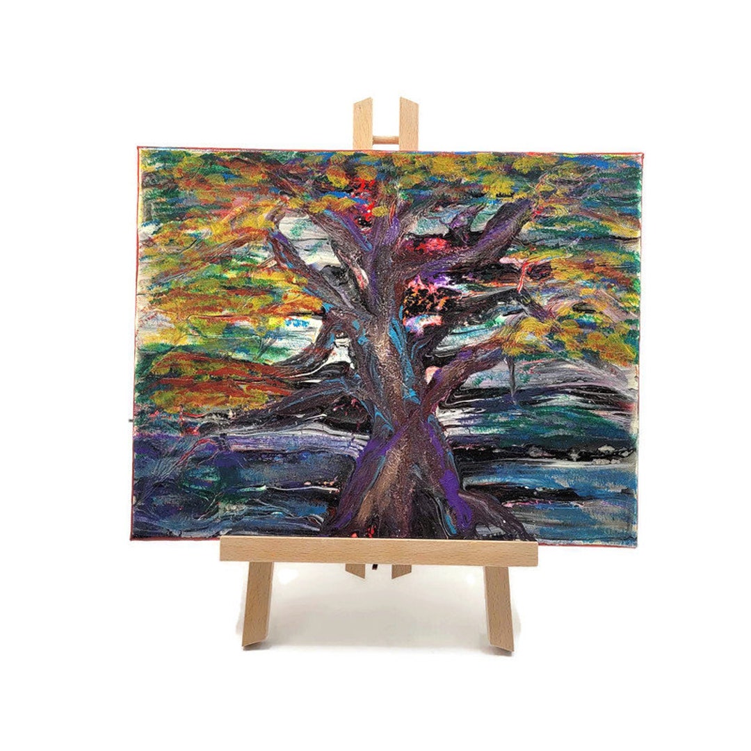 Tree of Knowledge Fluid Art Pour Painting, Abstract Tree of Life ...