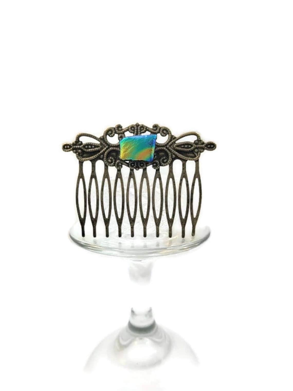 Fused Glass Hair Comb Accessories Wedding Jewelry - Etsy