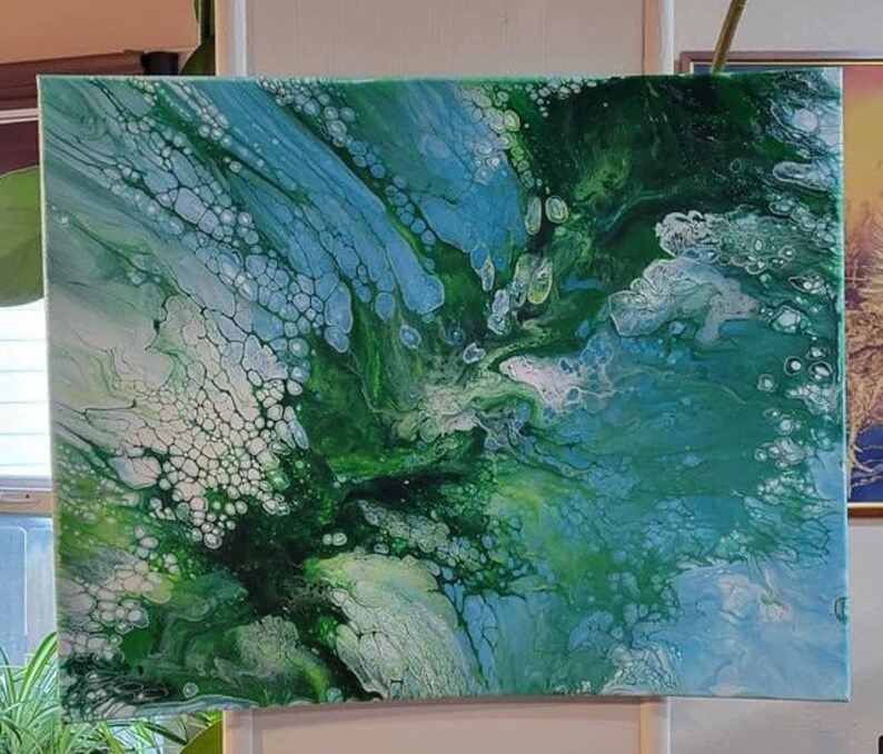 Discounted Warped Frame Acrylic Fluid Art Painting Stretched - Etsy