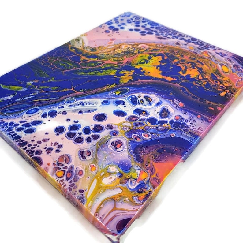 Acrylic Fluid Art Painting, Stretched Canvas, Original 8x10, Abstract ...