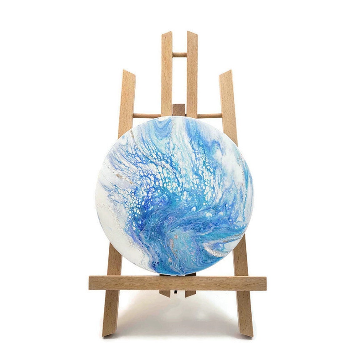 Acrylic Fluid Pour Art Painting Circle Stretched Canvas - Etsy