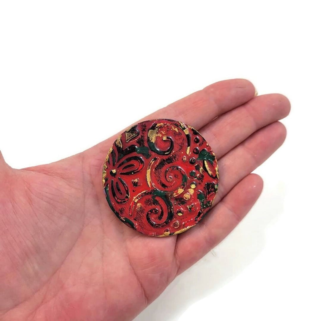 Circle Refrigerator Magnet Wooden Textured Kitchen Office Decor Magnet ...