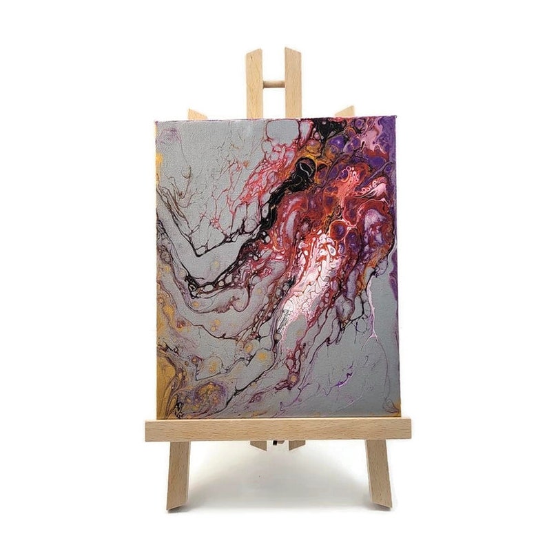 Acrylic Fluid Art Painting, Stretched Canvas, Original 8x10, Abstract ...