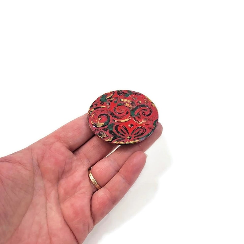 Circle Refrigerator Magnet Wooden Textured Kitchen Office Decor Magnet ...