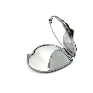 Heart Compact Mirror, Gun Shell Casing, Fused Blue Glass, Woman's Gift ...