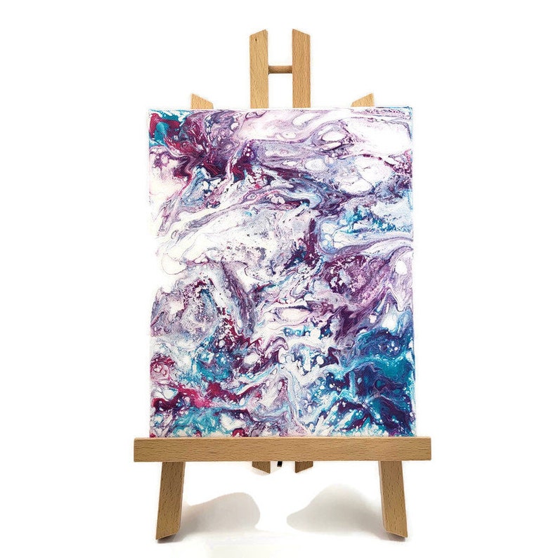 Acrylic Fluid Art Painting, Stretched Canvas, Original 8x10, Abstract ...