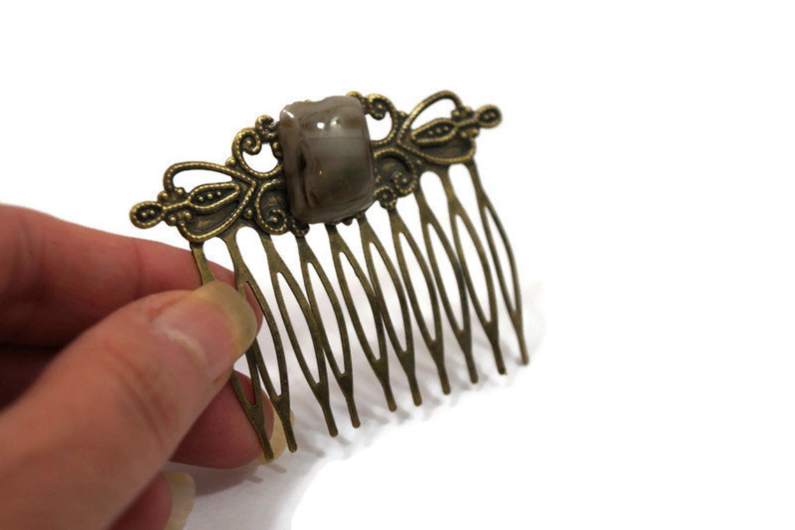 Victorian Style Fused Glass Hair Comb Hair Accessory Updo - Etsy
