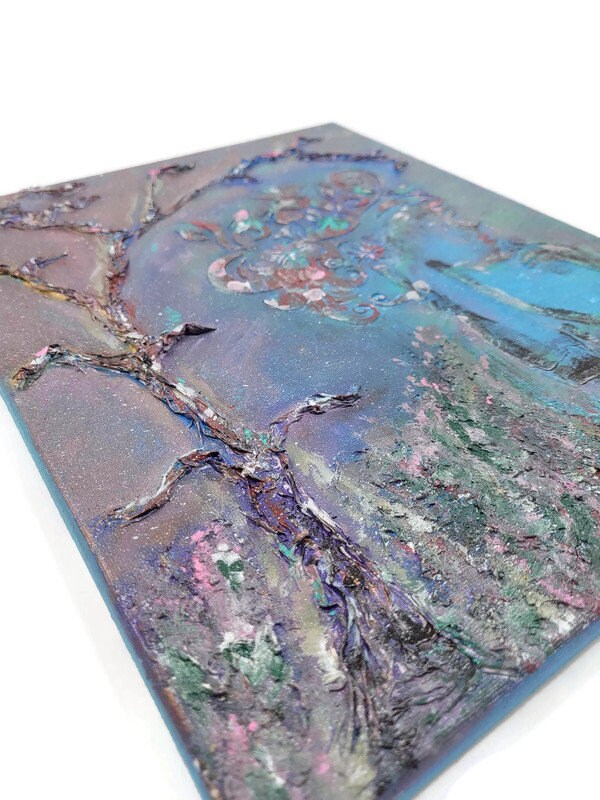 Textured Painting Pixie Fairy in A Enchanted Magical Forest, Original ...