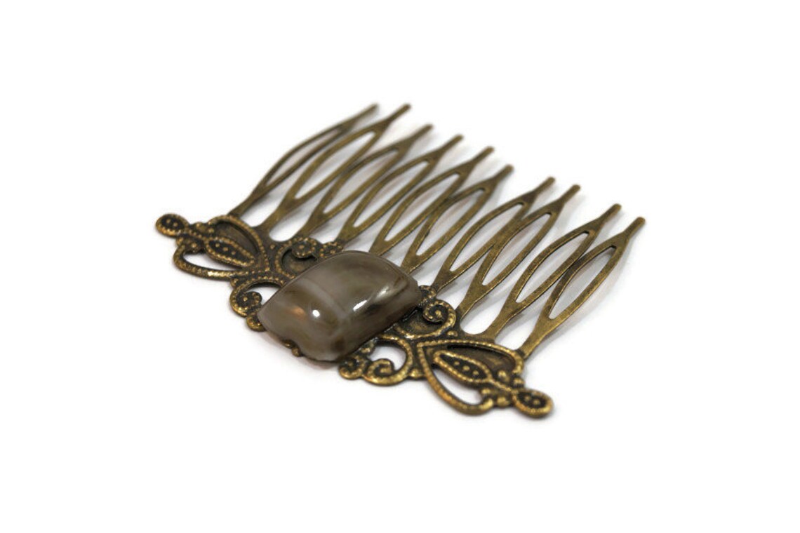 Victorian Style Fused Glass Hair Comb Hair Accessory Updo - Etsy