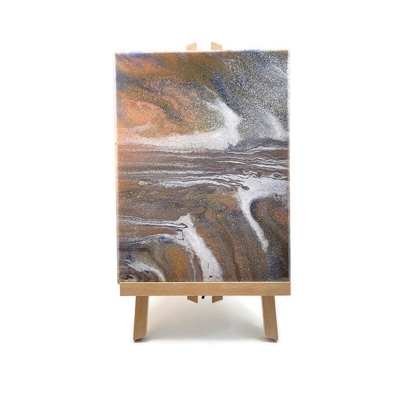Acrylic Fluid Art Painting, Stretched Canvas, Original 12x9, Abstract ...