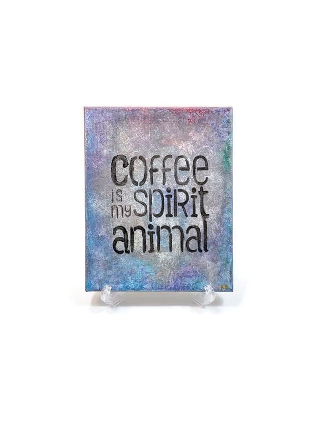 Coffee Spirit Animal Acrylic Painting: 8x10 Crackle Texture Canvas Art ...