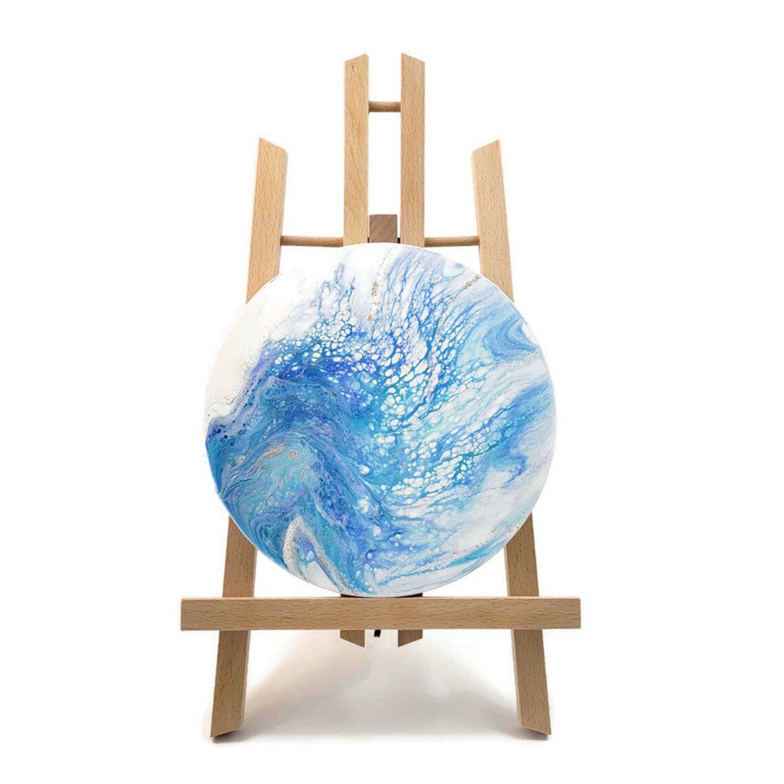 Acrylic Fluid Pour Art Painting Circle Stretched Canvas - Etsy