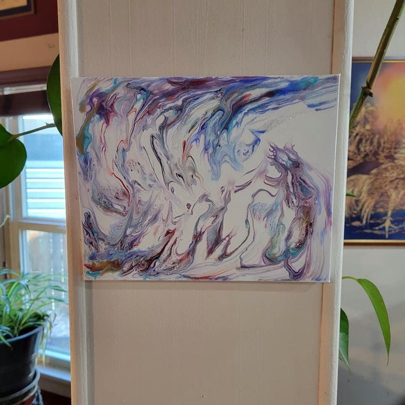 Acrylic Fluid Art Painting Stretched Canvas Original - Etsy