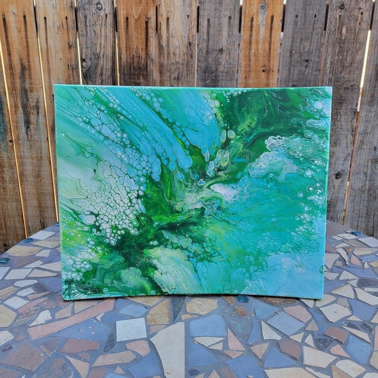 Discounted Warped Frame Acrylic Fluid Art Painting Stretched - Etsy