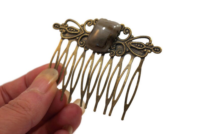 Victorian Style Fused Glass Hair Comb Hair Accessory Updo - Etsy