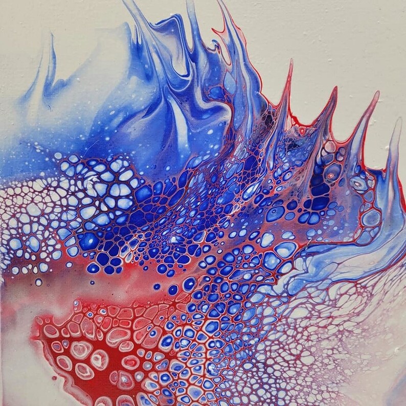 Acrylic Fluid Art Painting, Stretched Canvas, Original 8x10, Abstract ...