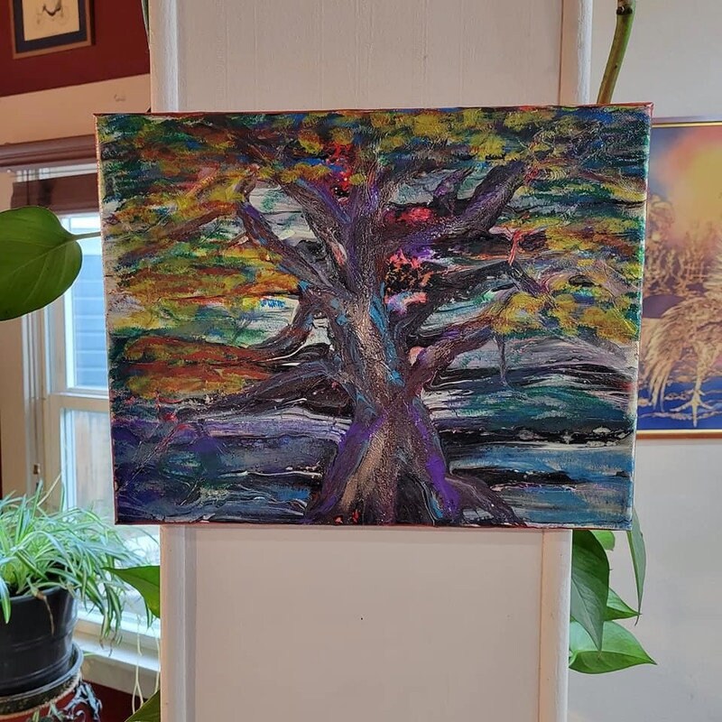 Tree of Knowledge Fluid Art Pour Painting, Abstract Tree of Life ...