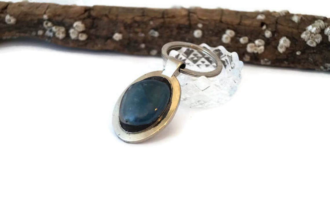 Key Chain Fused Glass Blue Fob Purse Jewelry Car Bling - Etsy