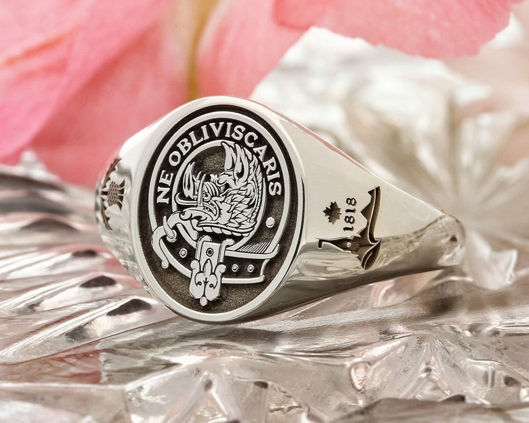 Scottish Clan Signet Ring, All Clans Sterling Silver, Handmade, Laser ...
