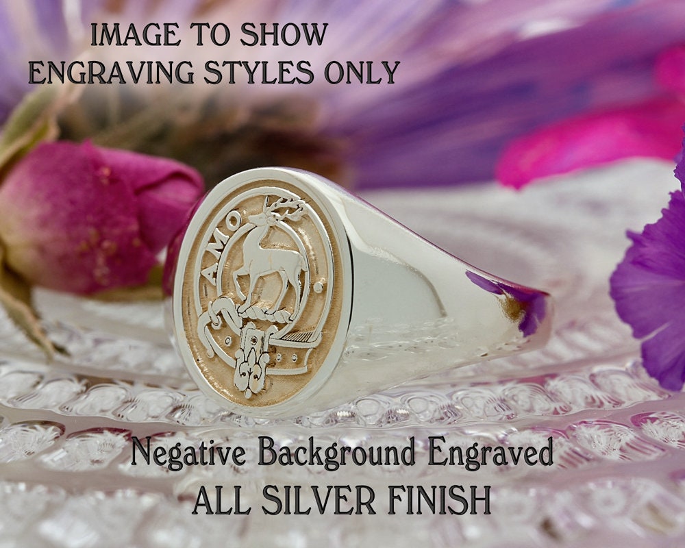 Sinclair Scottish Clan Crest Signet Ring, 925 Sterling Silver Handmade ...
