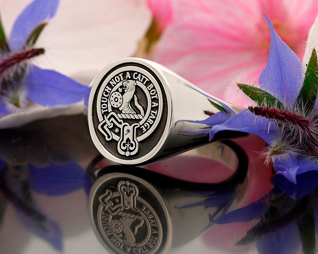 Macbain / Macbean Scottish Clan Crest Signet Ring, Silver or 9ct Gold ...