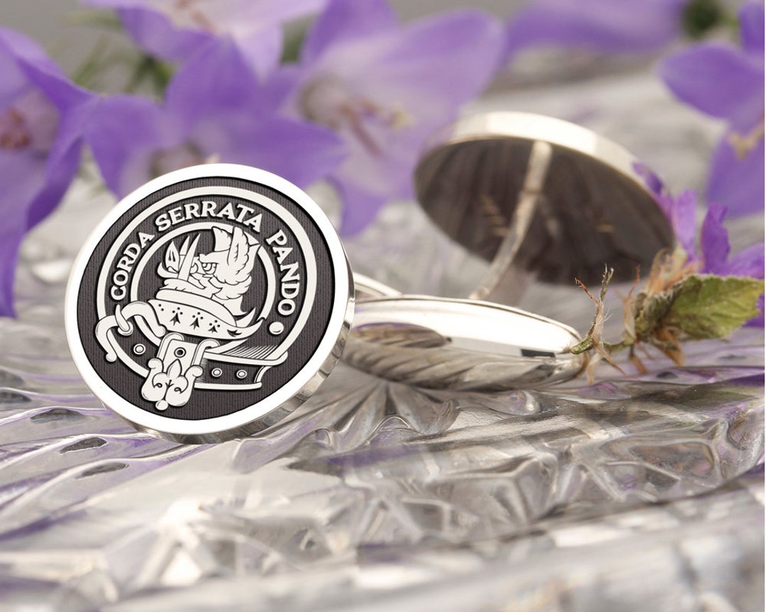 Lockhart Scottish Clan Manschettenknöpfe mit Gravur | Sterling Silber ...